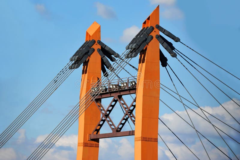 Rusty Cable of Bridge Pylon Stock Image - Image of peeled, architecture ...