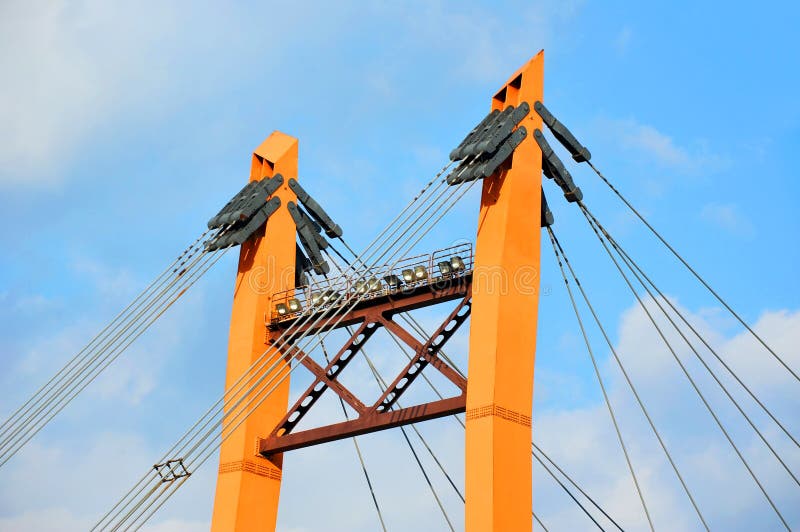 Rusty Cable of Bridge Pylon Stock Image - Image of peeled, architecture ...