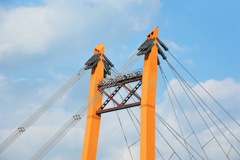 Rusty Cable of Bridge Pylon Stock Image - Image of peeled, architecture ...