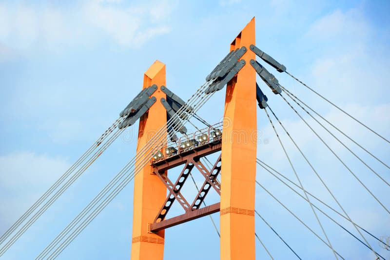 Rusty Cable of Bridge Pylon Stock Image - Image of peeled, architecture ...