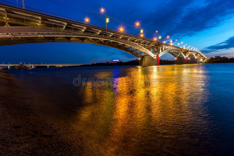 Bridge on a quiet night stock photo. Image of built, arch - 32980210