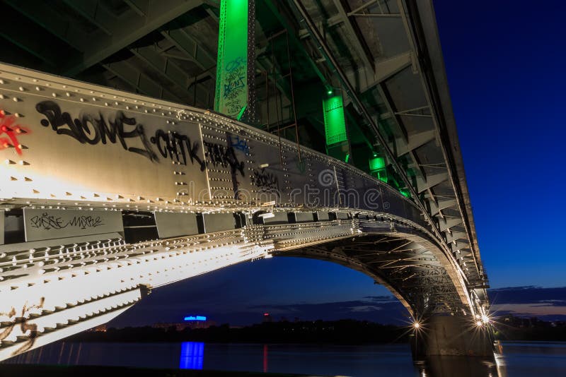 Bridge at a quiet night stock image. Image of built, architectural ...