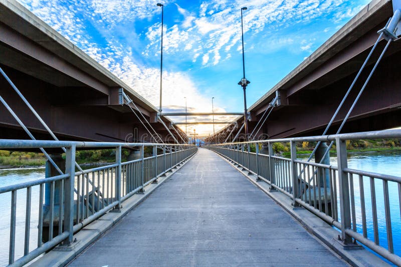 A Bridge with a Railing on Both Sides Stock Photo - Image of bridge ...