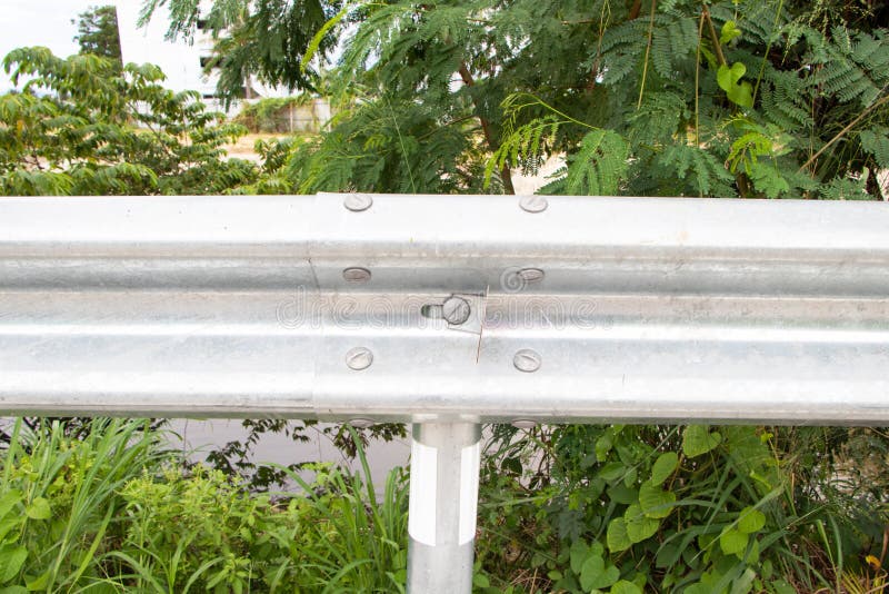 Bridge Railing Nut, Pole. Bridge Railing, Bolts Attached To Posts Stock ...