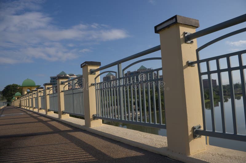 Bridge Railing Perspective stock image. Image of grille - 12887525