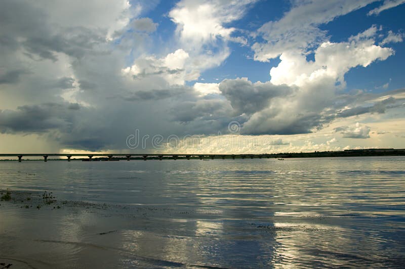 Bridge and rain stock photo. Image of bridge, river, lake - 543764