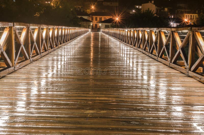 Bridge during Rainy Night and Its Beauty Stock Photo - Image of rainy ...