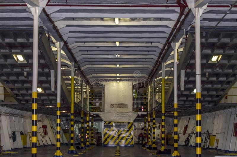 Vehicles Accommodation Inside a Ferry Stock Image - Image of ...