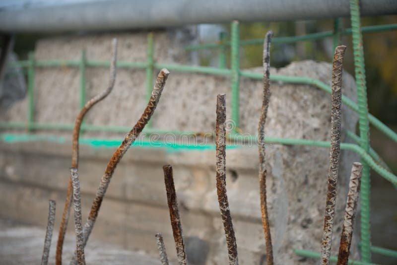 Old and New Rebar at an Infrastructure Project Stock Image - Image of ...