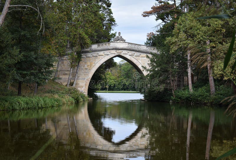 The Bridge Reflected in the Water is Reflective Stock Image - Image of ...