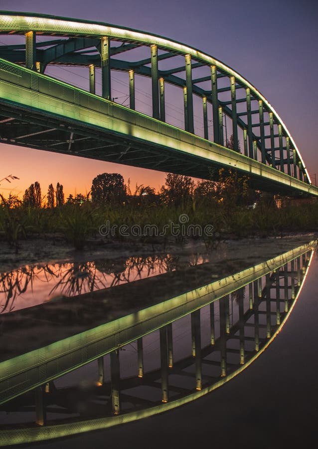 Bridge and the reflection stock image. Image of river - 204298799