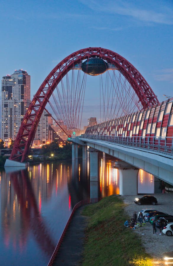 Bridge and Reflection of Light in Water Editorial Image - Image of city ...