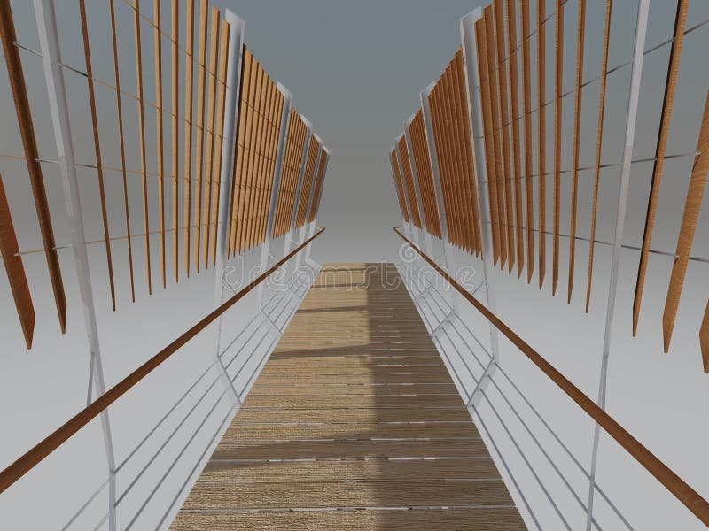 Bridge Rendered Perspective Stock Illustration - Illustration of ...