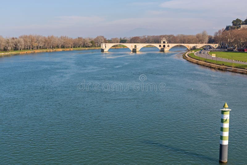 Bridge Rhone Avignon stock image. Image of architecture - 171201629