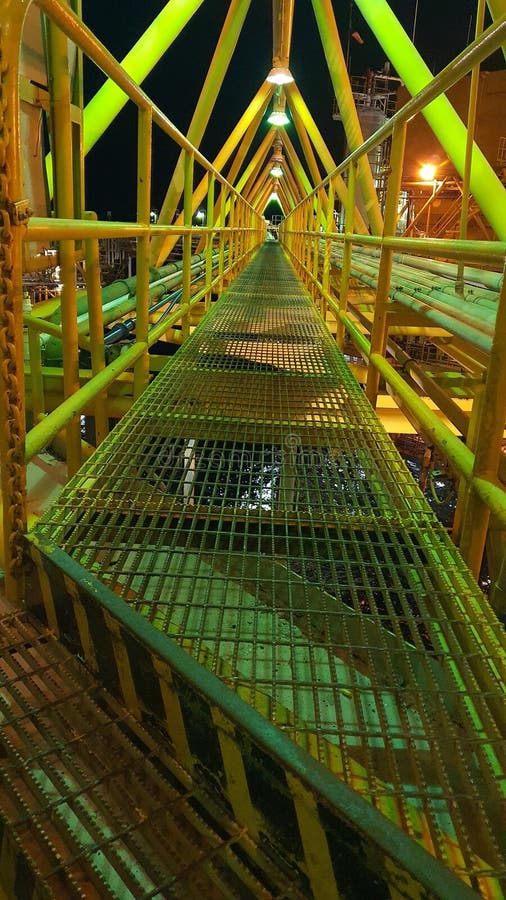 Bridge at Rig Platform Offshore Field Stock Photo - Image of platform ...
