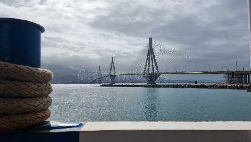 Bridge of Rio Antirio in Patra Greece Stock Image - Image of structure ...