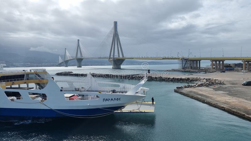 Bridge of Rio Antirio in Patra Greece Editorial Photo - Image of ...