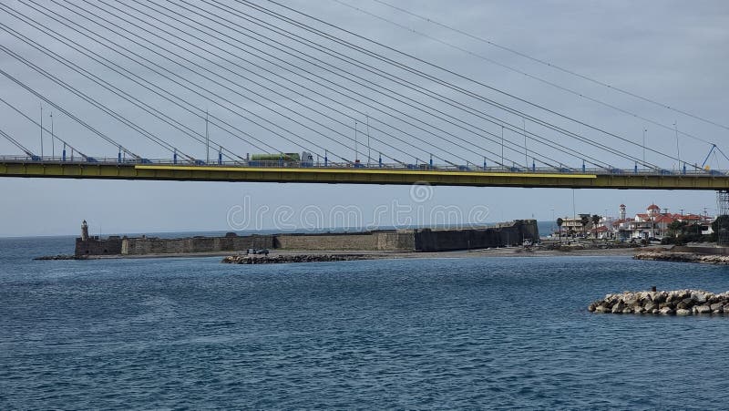 Bridge of Rio Antirio in Patra Greece Stock Image - Image of ...