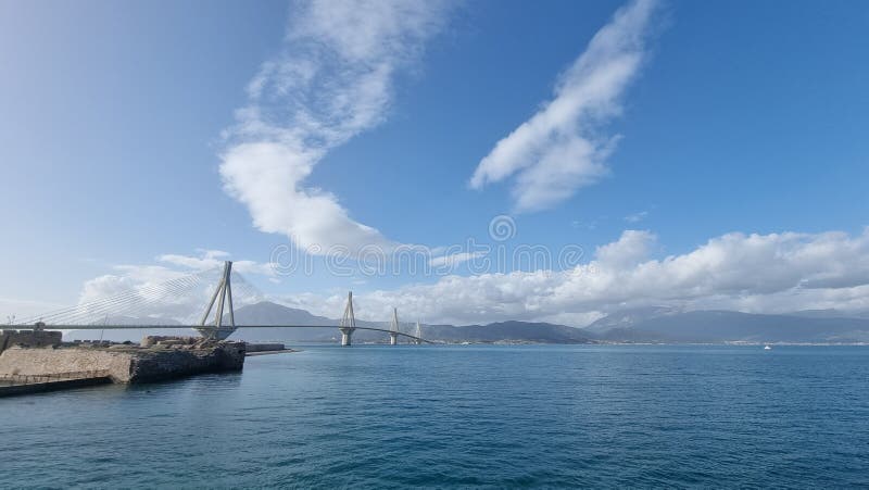 Bridge of Rio Antirio in Patra Greece Stock Photo - Image of drone ...