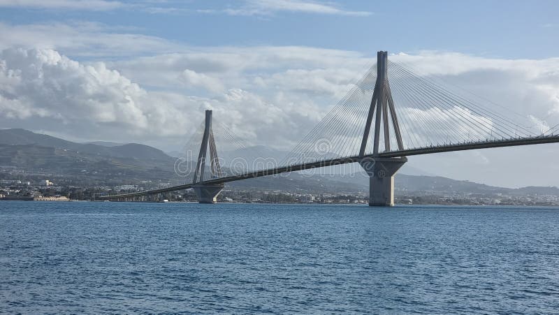 Bridge of Rio Antirio in Patra Greece Stock Photo - Image of ...