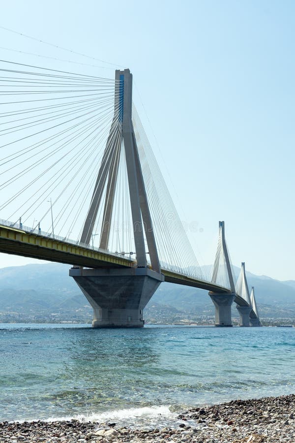 Bridge of Rio-Antirio in Patra Stock Image - Image of engineering ...