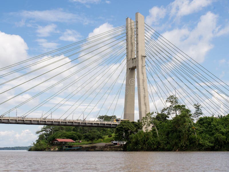 Bridge on the Rio Napo, Near Coca, Ecuador Stock Image - Image of ...