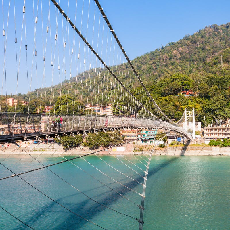 Bridge in Rishikesh stock image. Image of crossing, building - 99252305