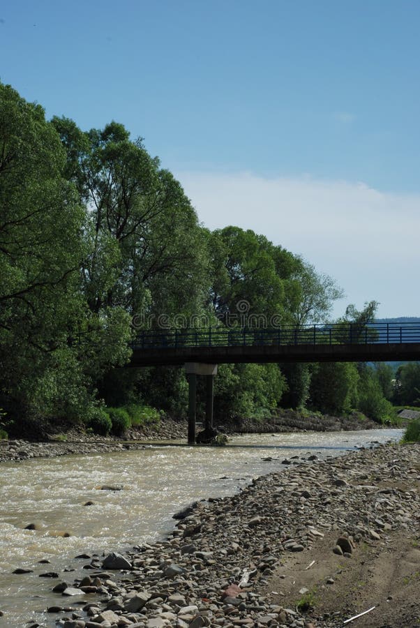 Bridge on the river stock image. Image of growth, rough - 16449977