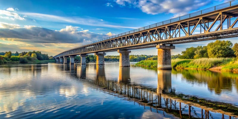Bridge and River on the Border of Two Countries Creative AI Stock ...