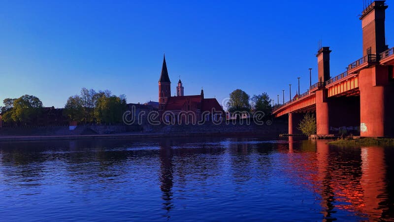 Bridge, River, Brightness, Sunnyday, Kaunas Stock Image - Image of ...
