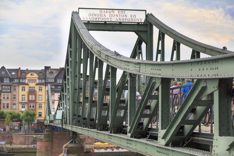 Bridge on River Main in Frankfurt, Germany Editorial Photo - Image of ...