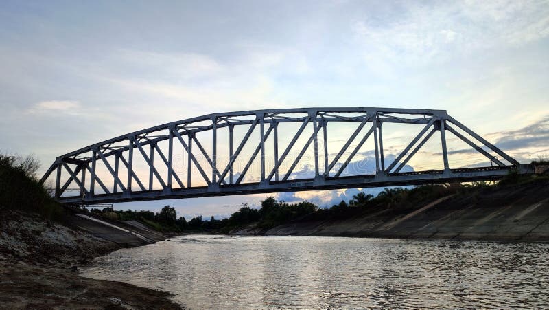 Bridge River Train Road Sky Landscape Cloud Stock Image - Image of pier ...