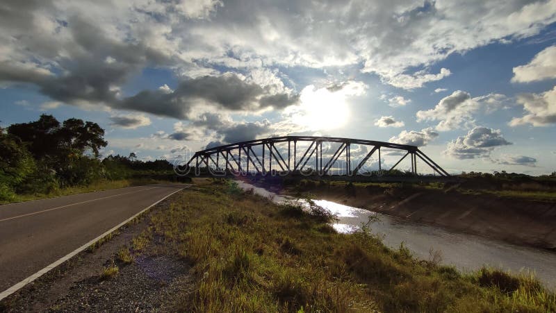 Bridge River Train Road Sky Landscape Cloud Stock Image - Image of ...