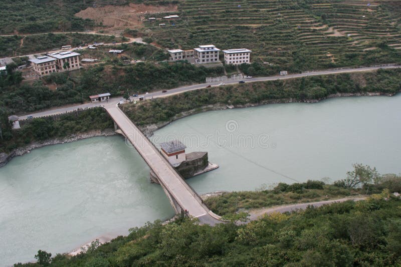 Bridge and River in Wangdue Phodrang (bhutan) Stock Photo - Image of ...