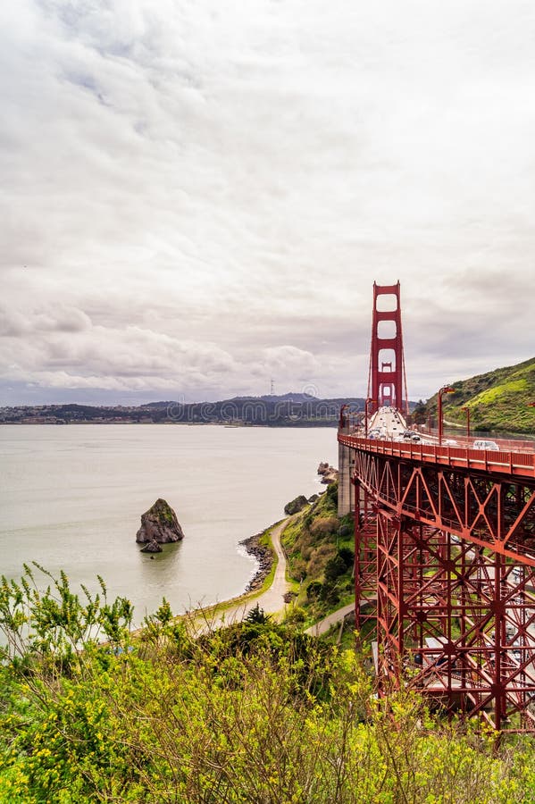 Bridge and Rock, Vertical Shot Stock Photo - Image of seaside, seascape ...