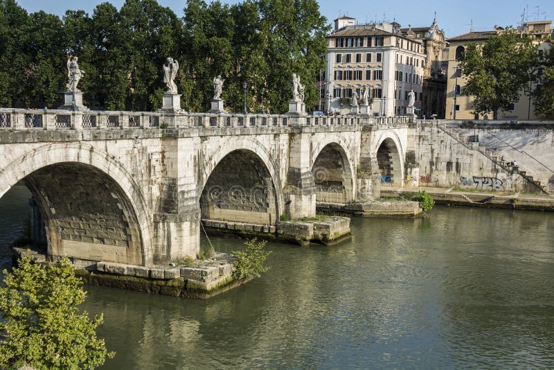 Bridge in Rome stock image. Image of roma, sunny, bright - 48381411