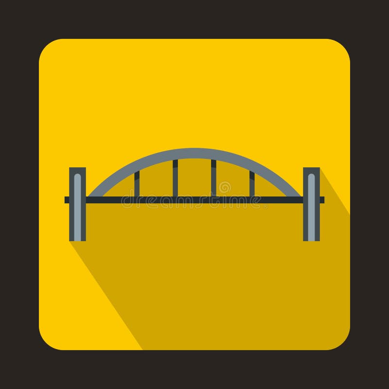 Bridge with Round Pillars Icon, Flat Style Stock Illustration ...