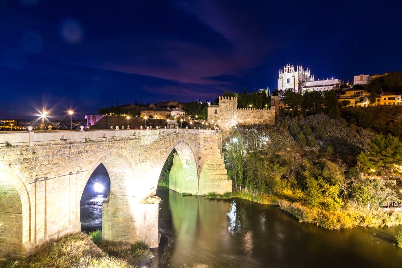 Bridge San Martin in Toledo, Spain Stock Photo - Image of alcantara ...