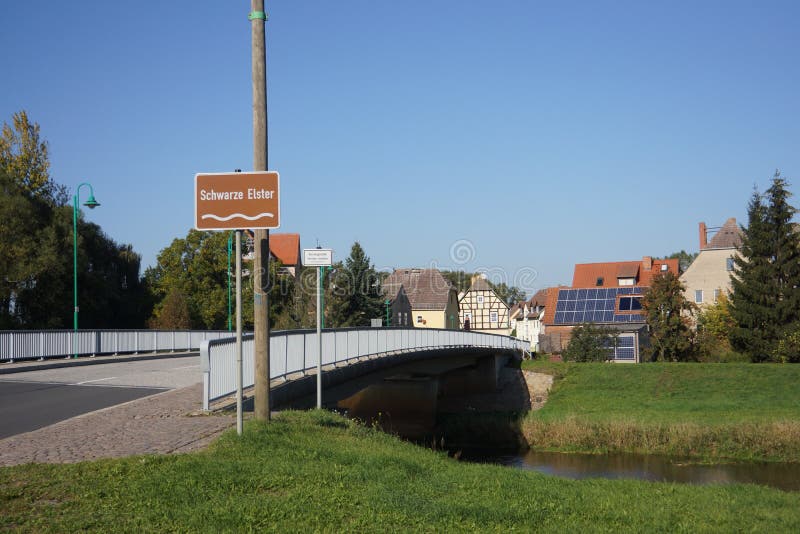 Bridge in Schweinitz (Jessen) in Germany Stock Photo - Image of blue ...