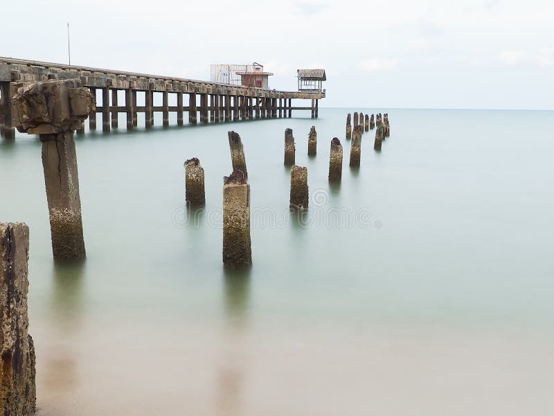 Bridge and sea stock photo. Image of morning, iron, boardwalk - 191749542