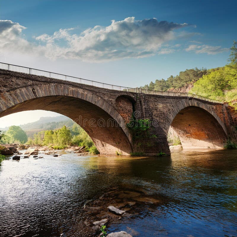 Bridge Seen from Below, AI Generated Stock Illustration - Illustration ...