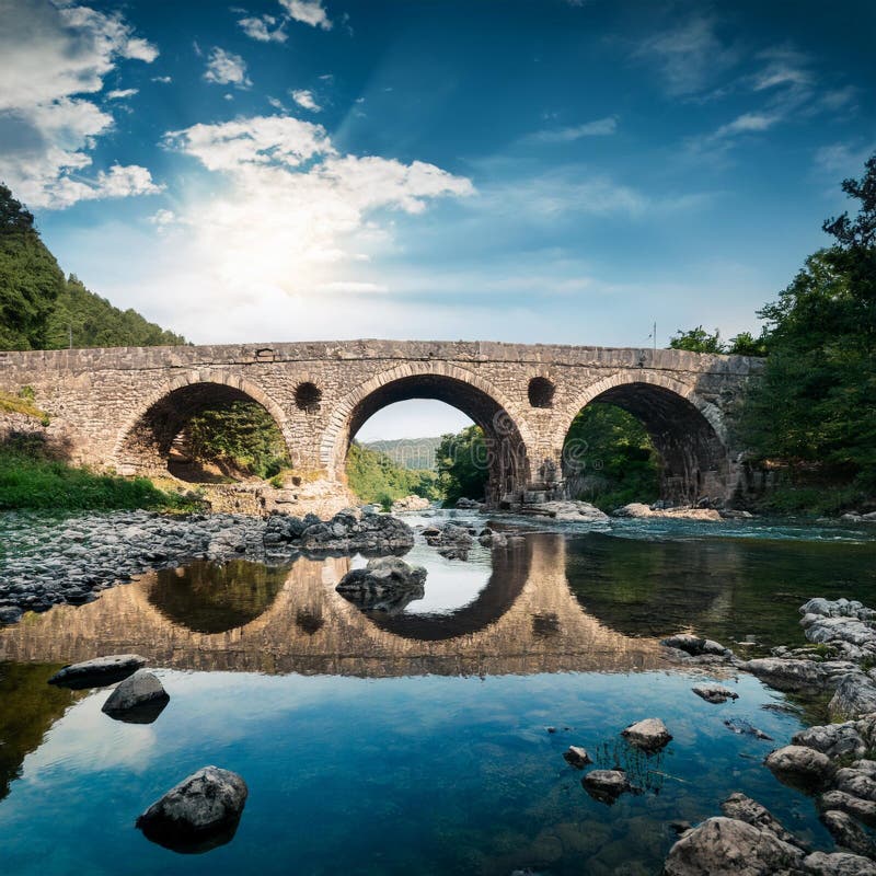 Bridge Seen from Below, AI Generated Stock Illustration - Illustration ...