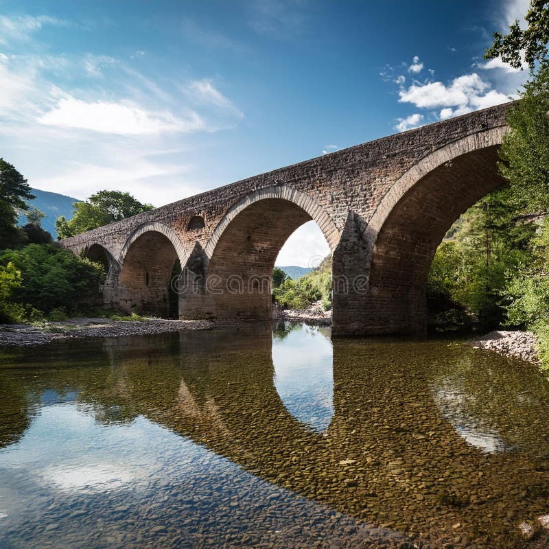 Bridge Seen from Below, AI Generated Stock Illustration - Illustration ...