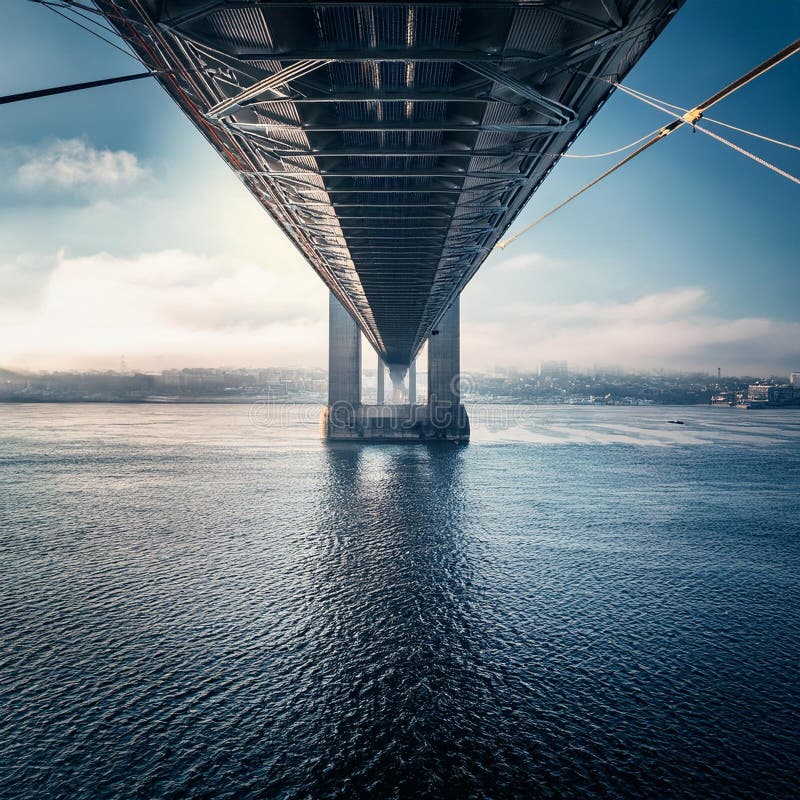 Bridge Seen from Below, AI Generated Stock Illustration - Illustration ...