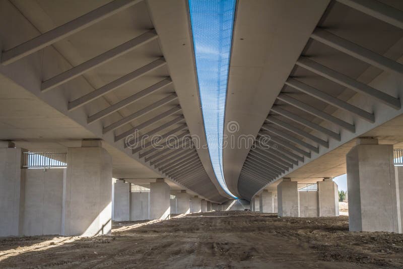 Bridge Seen from Underneath Stock Photo - Image of highway, cement ...