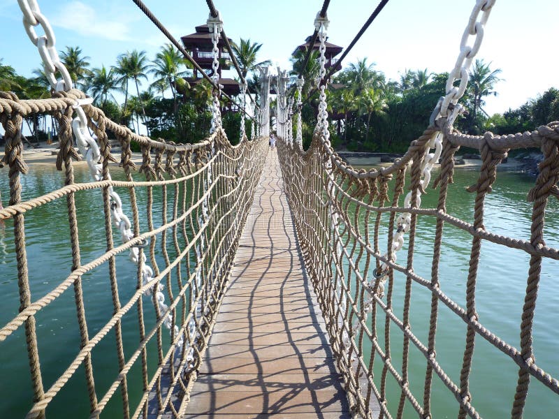Bridge in Sentosa stock image. Image of destination, water - 6030397