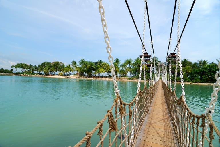 Bridge in Sentosa stock image. Image of destination, water - 6030397