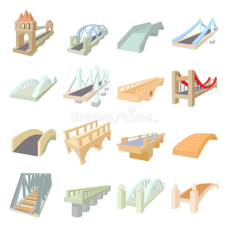 Bridge set icons stock vector. Illustration of business - 71064882