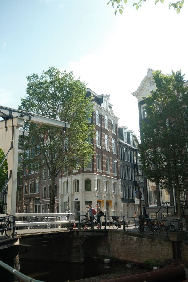 Bridge on Side of a Street in Amsterdam Editorial Stock Image - Image ...