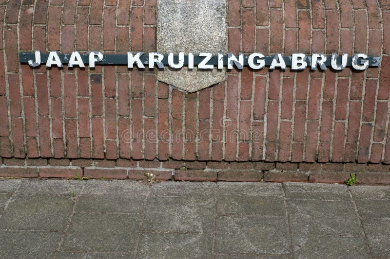 Bridge Sign Jaap Kruizingabrug at Amsterdam the Netherlands 29-3-2024 ...